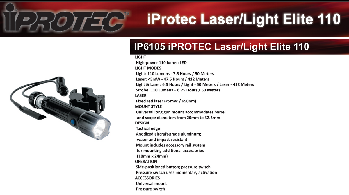 iPROTEC LASER / LIGHT ELITE 110 IP6105 – Karani Outdoor & Tactical