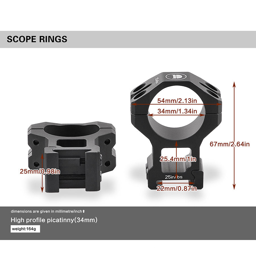 Discovery 34mm scope mounts high picatinny – Karani Outdoor & Tactical